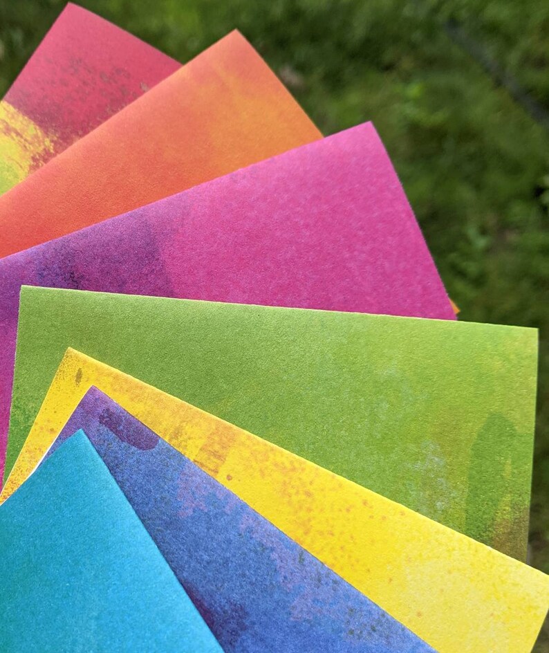 Rainbow Blank Card Set, Boho RSVP Cards, Watercolor Cards, Brightly ...