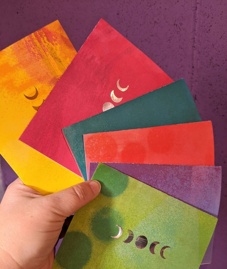 Rainbow Moon Stationery Letter Writing Set Moon Phase Cards - Etsy