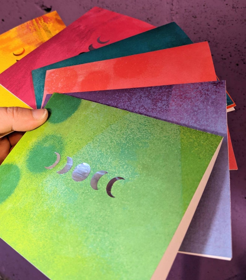 Rainbow Moon Stationery Letter Writing Set Moon Phase Cards | Etsy