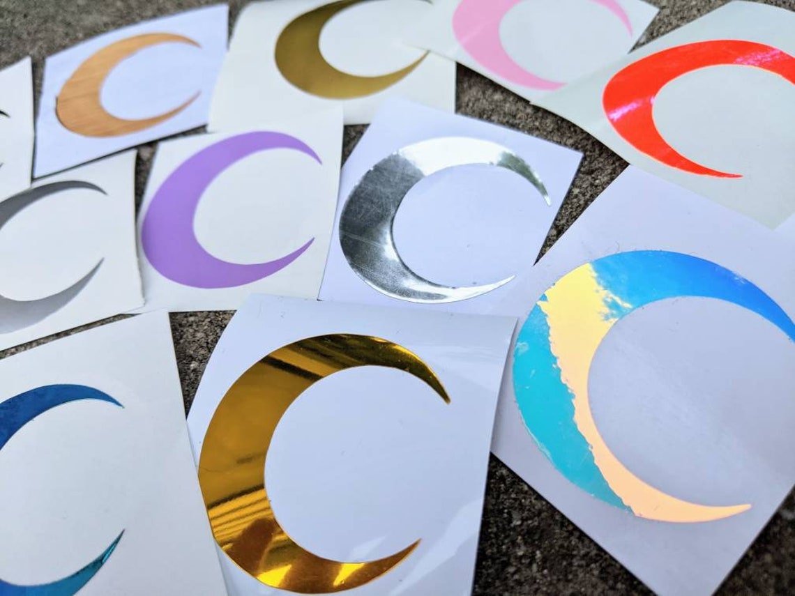 Crescent Moon Vinyl Stickers Moon Stickers Sticker Bundle - Etsy