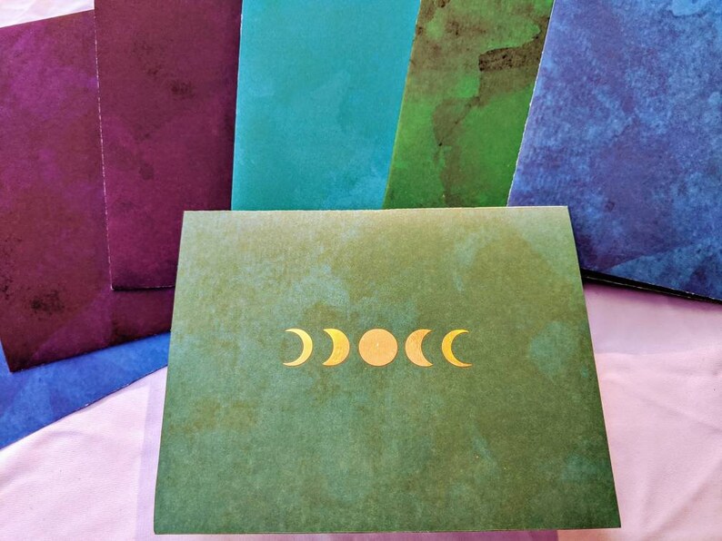 Rainbow Moon Stationery, Letter Writing Set, Moon Phase Cards, for ...