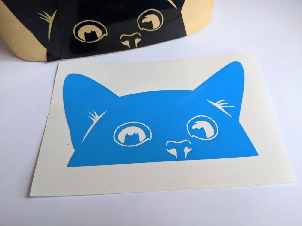 Peeking Cat Decal Vinyl Cat stickers Cat Decals for Car Cat | Etsy