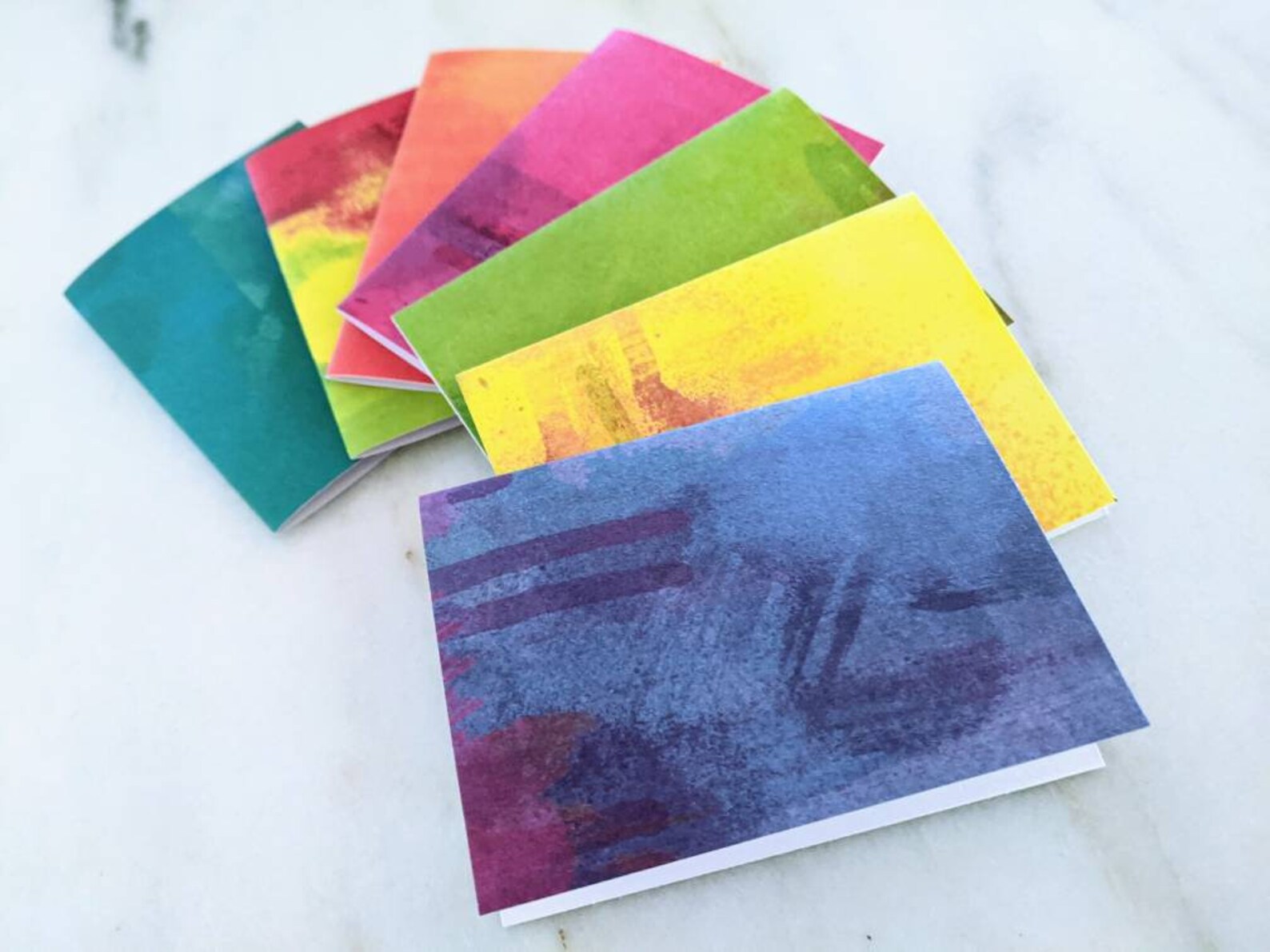 Rainbow Blank Card Set, Boho RSVP Cards, Watercolor Cards, Brightly ...
