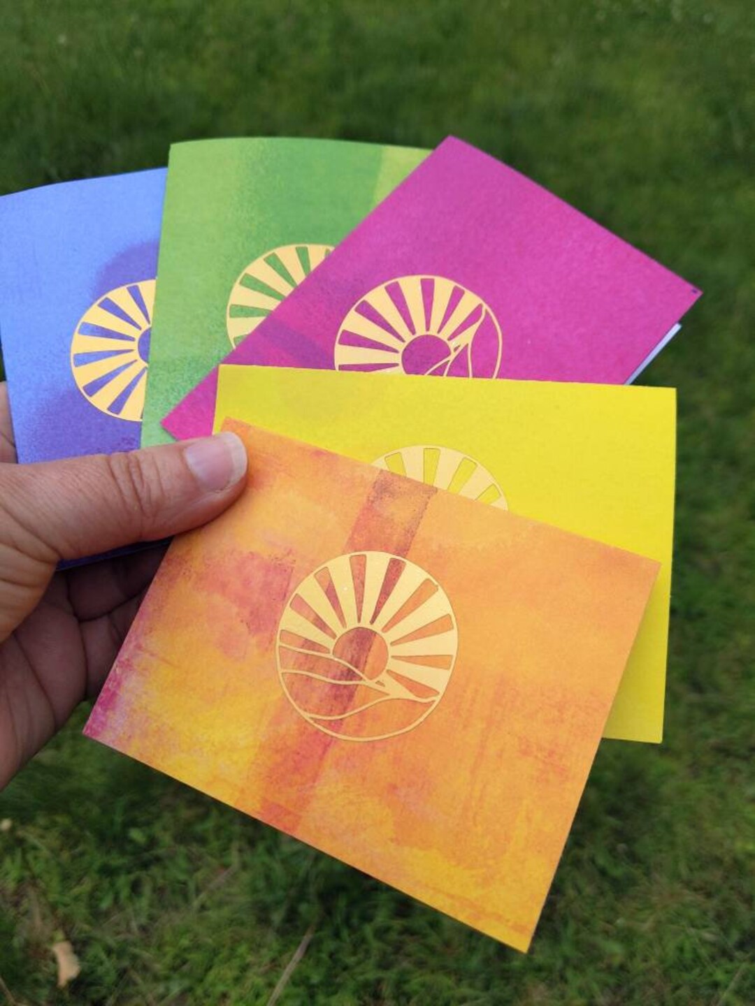 Gold Foil Cards, Rainbow Stationery, Letter Writing Set, Sun Cards ...
