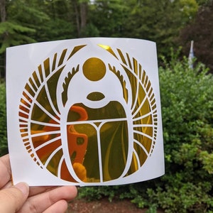 Gold Scarab Decal, Egyptian Decals, Decal for Water Bottle, Decal for ...