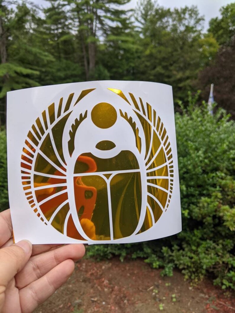 Gold Scarab Decal, Egyptian Decals, Decal for Water Bottle, Decal for ...