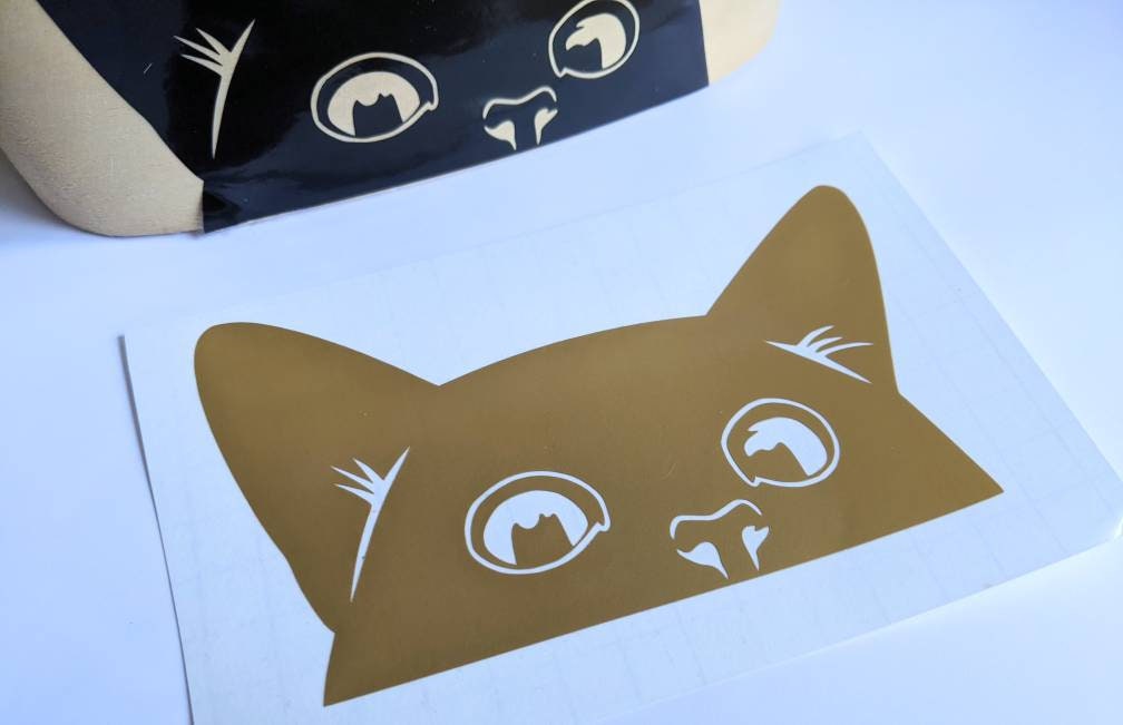 Peeking Cat Decal Vinyl Cat stickers Cat Decals for Car Cat | Etsy