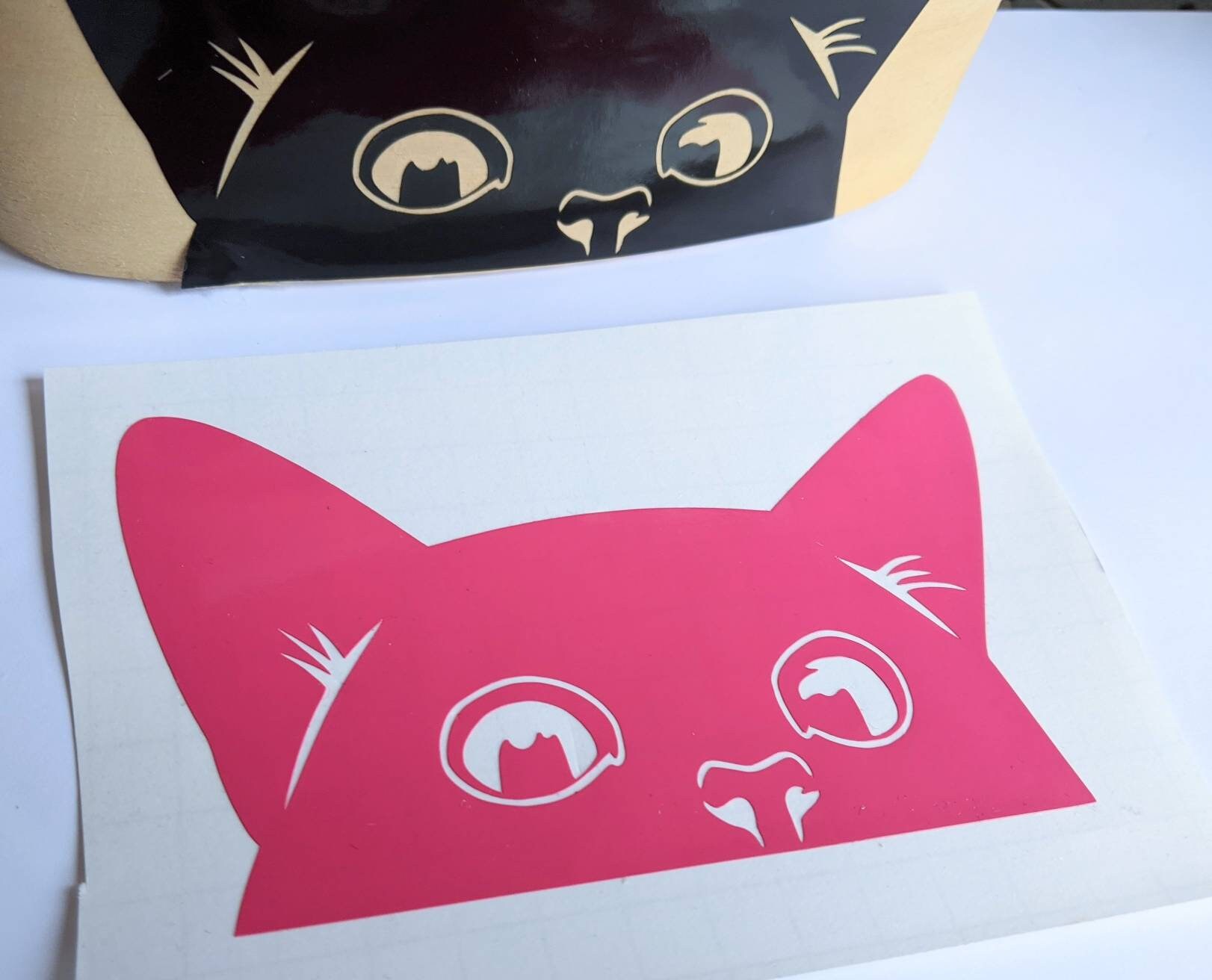 Peeking Cat Decal Vinyl Cat stickers Cat Decals for Car Cat | Etsy