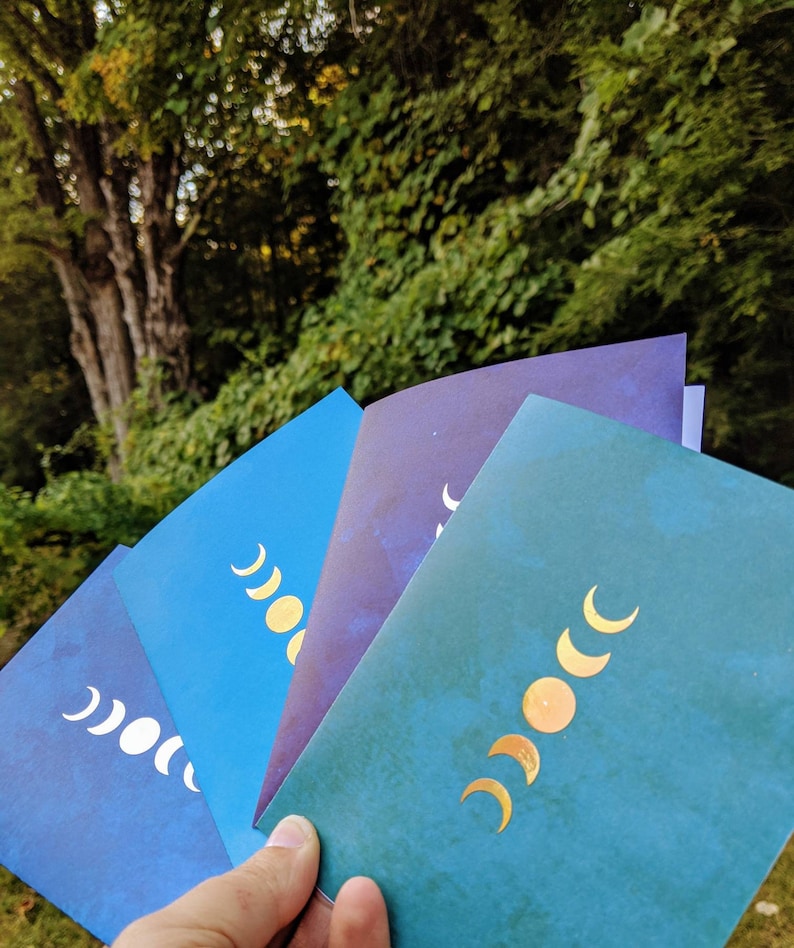 Rainbow Moon Stationery Letter Writing Set Moon Phase Cards | Etsy