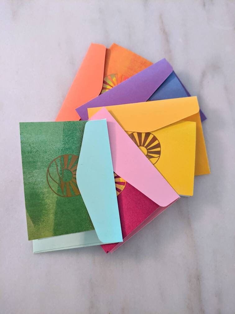 Gold Foil Cards, Rainbow Stationery, Letter Writing Set, Sun Cards ...