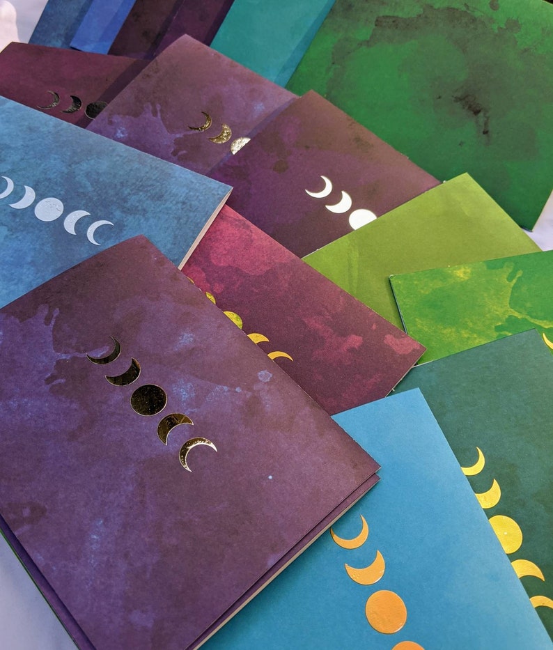 Rainbow Moon Stationery, Letter Writing Set, Moon Phase Cards, for ...