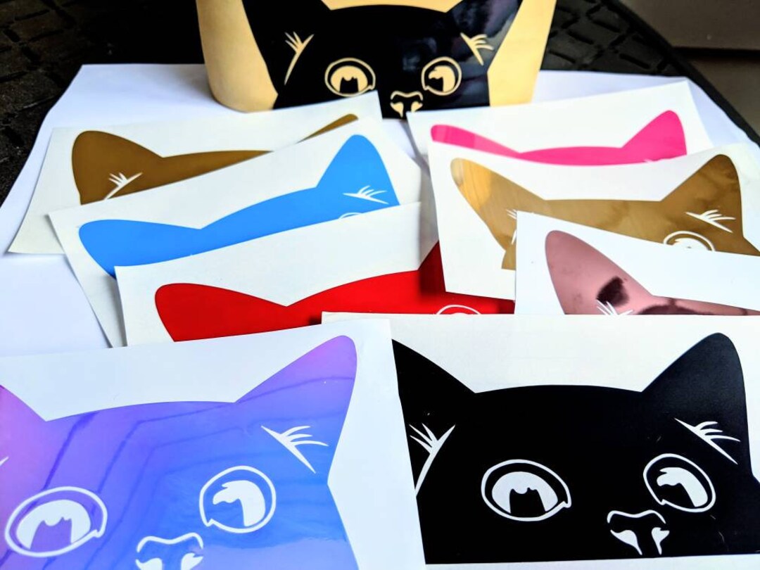Peeking Cat Decal, Vinyl Cat Stickers, Cat Decals for Car, Cat Decals ...