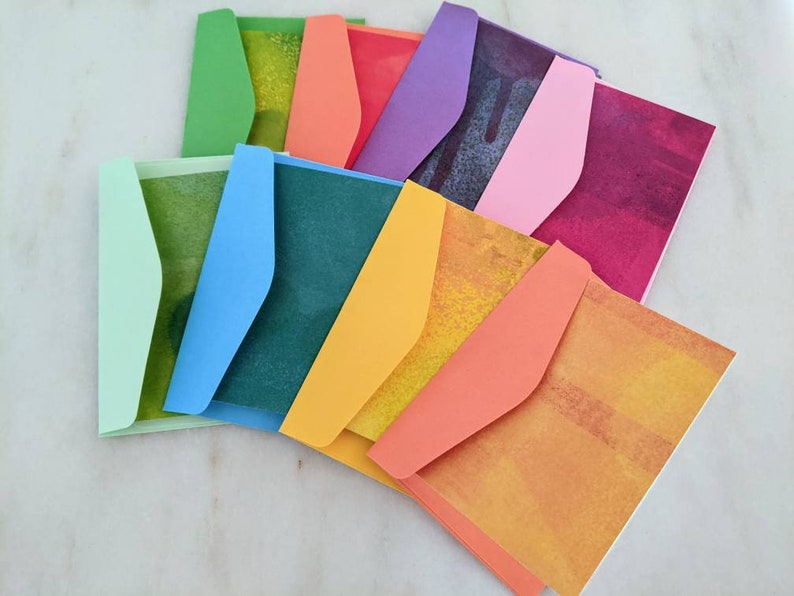 Rainbow Blank Card Set, Boho RSVP Cards, Watercolor Cards, Brightly ...