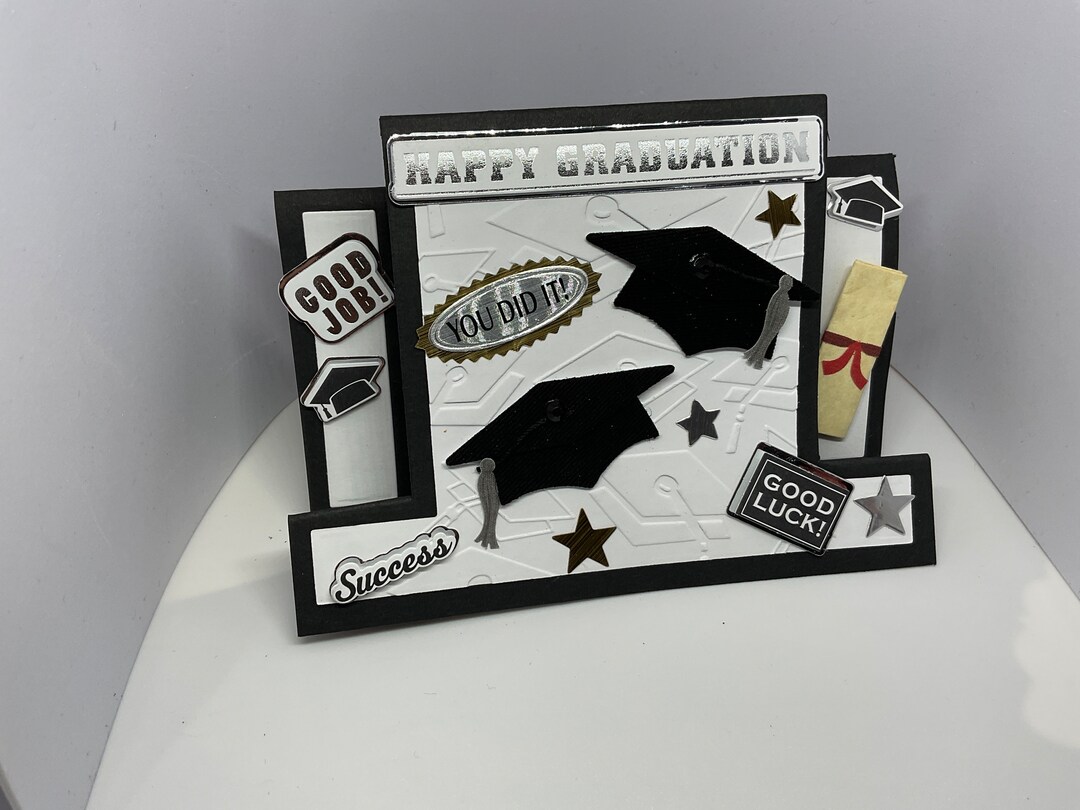 Embossed Graduation Card: Stand up Center Fold Design - Etsy