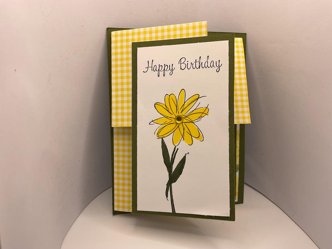 Happy Birthday Corner Fold Card - Etsy