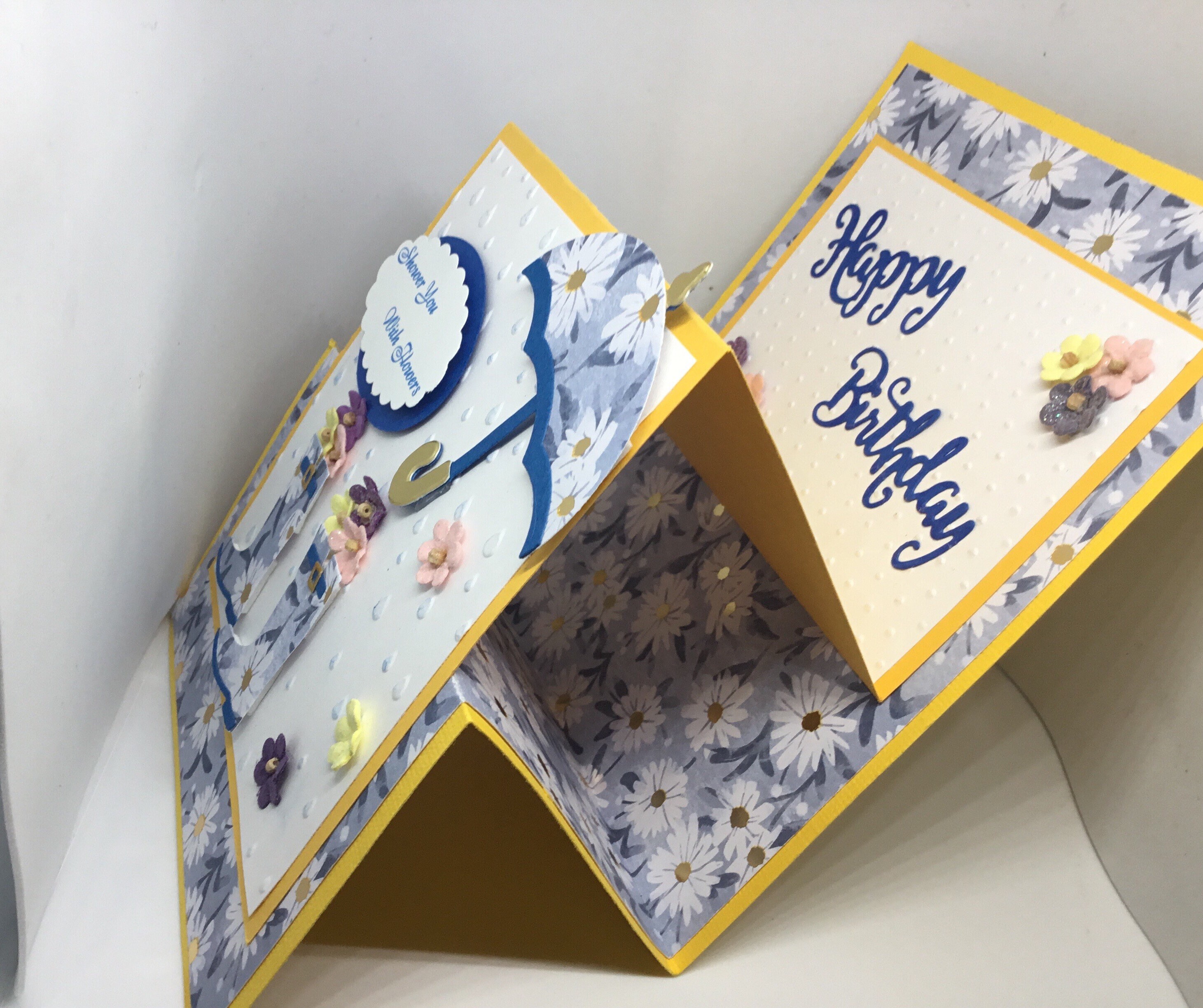 Flowery Fold Card - Etsy