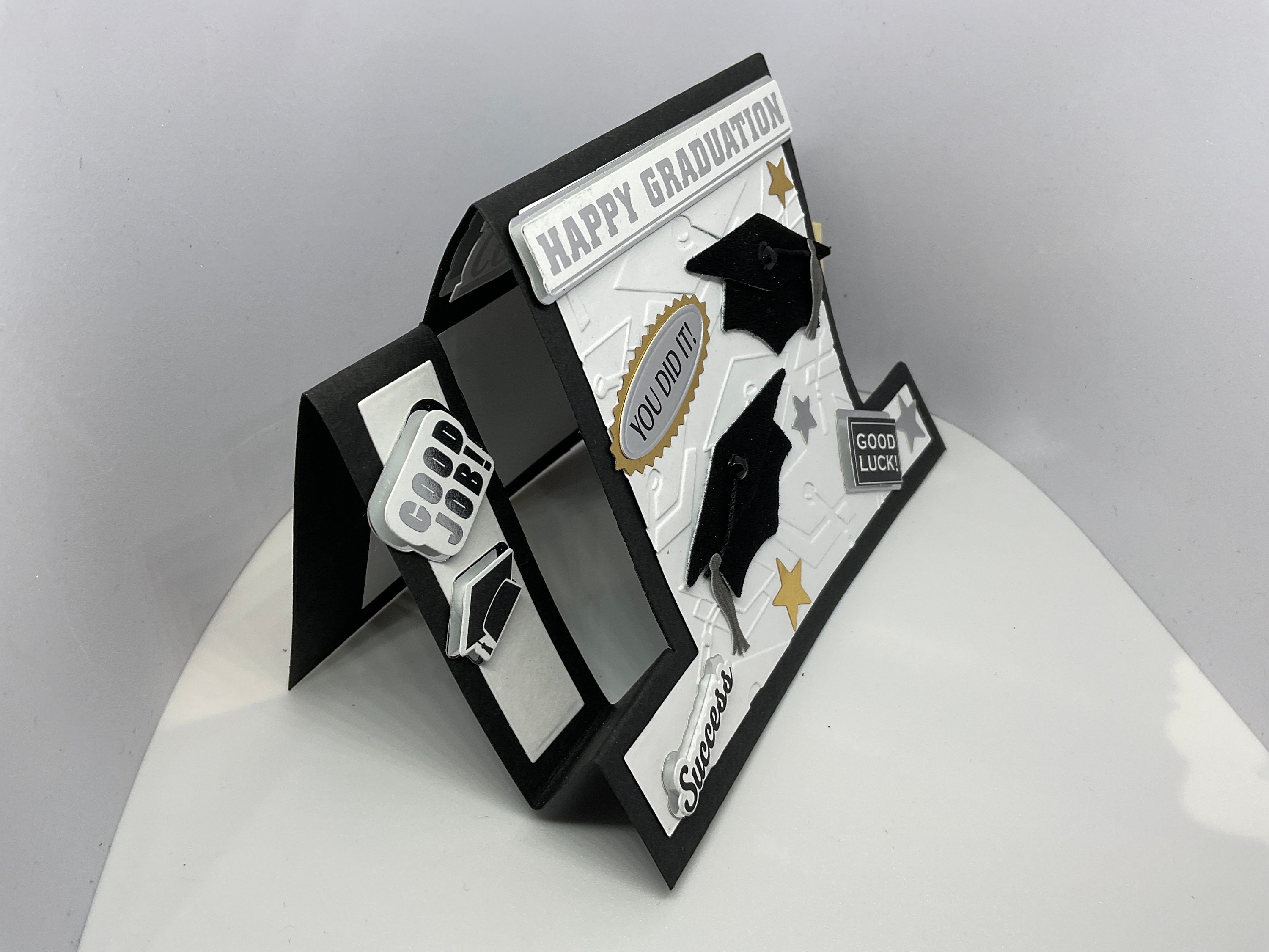 Embossed Graduation Card: Stand up Center Fold Design - Etsy