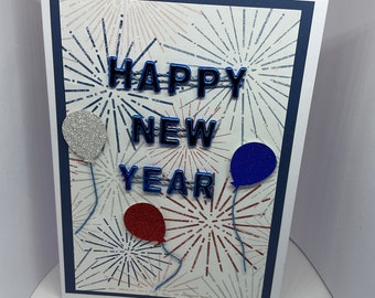 Happy New Year Fireworks Card / Card Set - Etsy