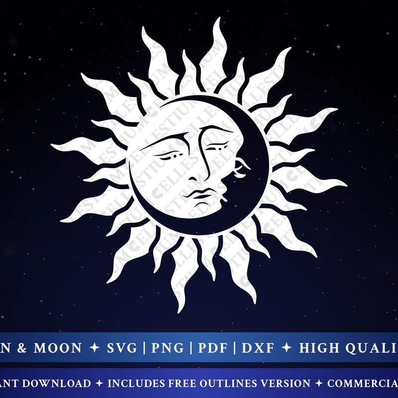 Sun and Moon Svg - Etsy