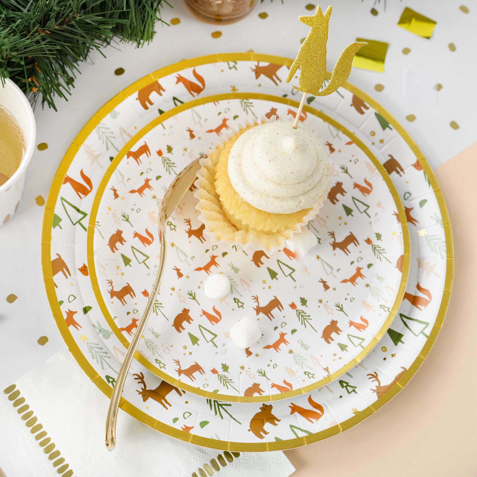 Enchanted Forest Small Plates Set of 10 Paper Baby | Etsy