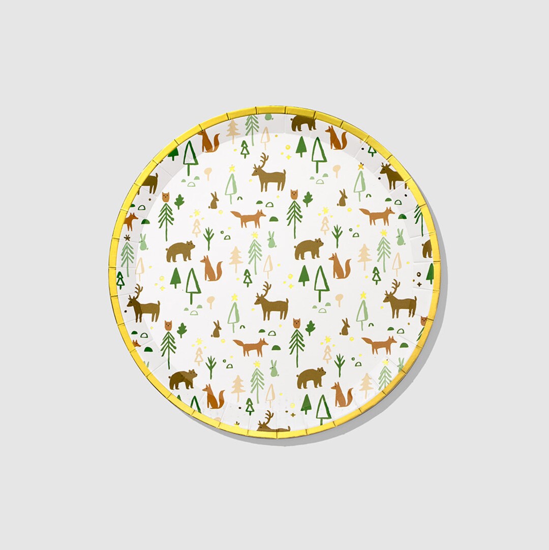 Enchanted Forest Large Plates Set of 10 Paper Baby - Etsy