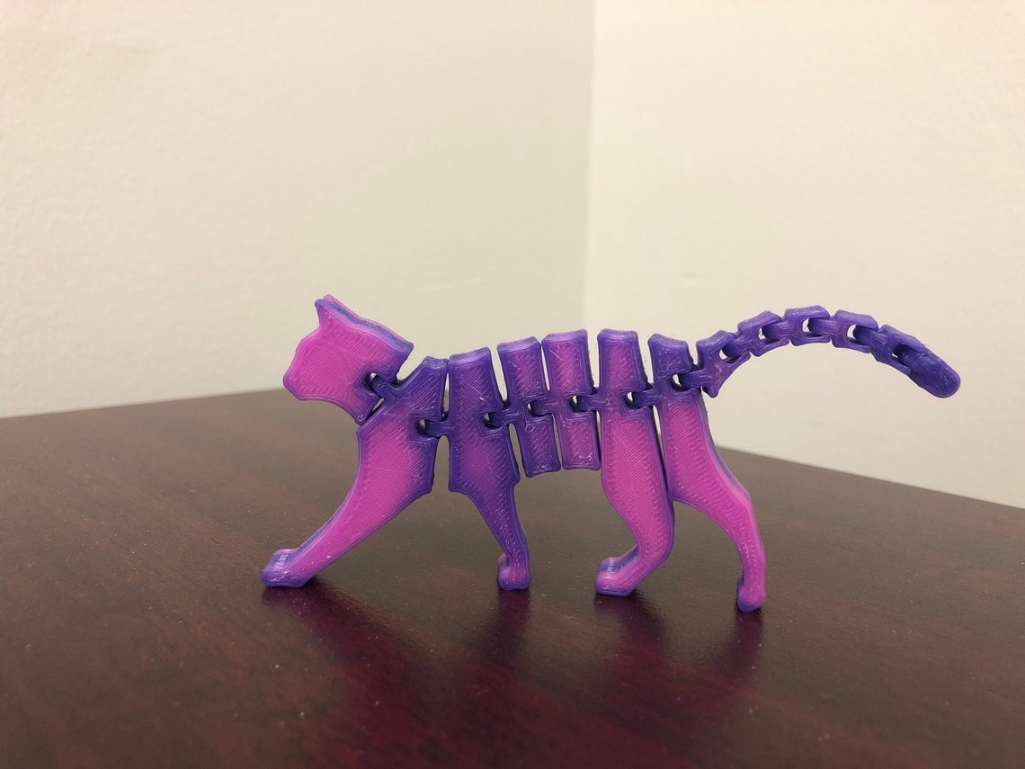 Flexible Cat 3D Printed Fidget Toy | Etsy