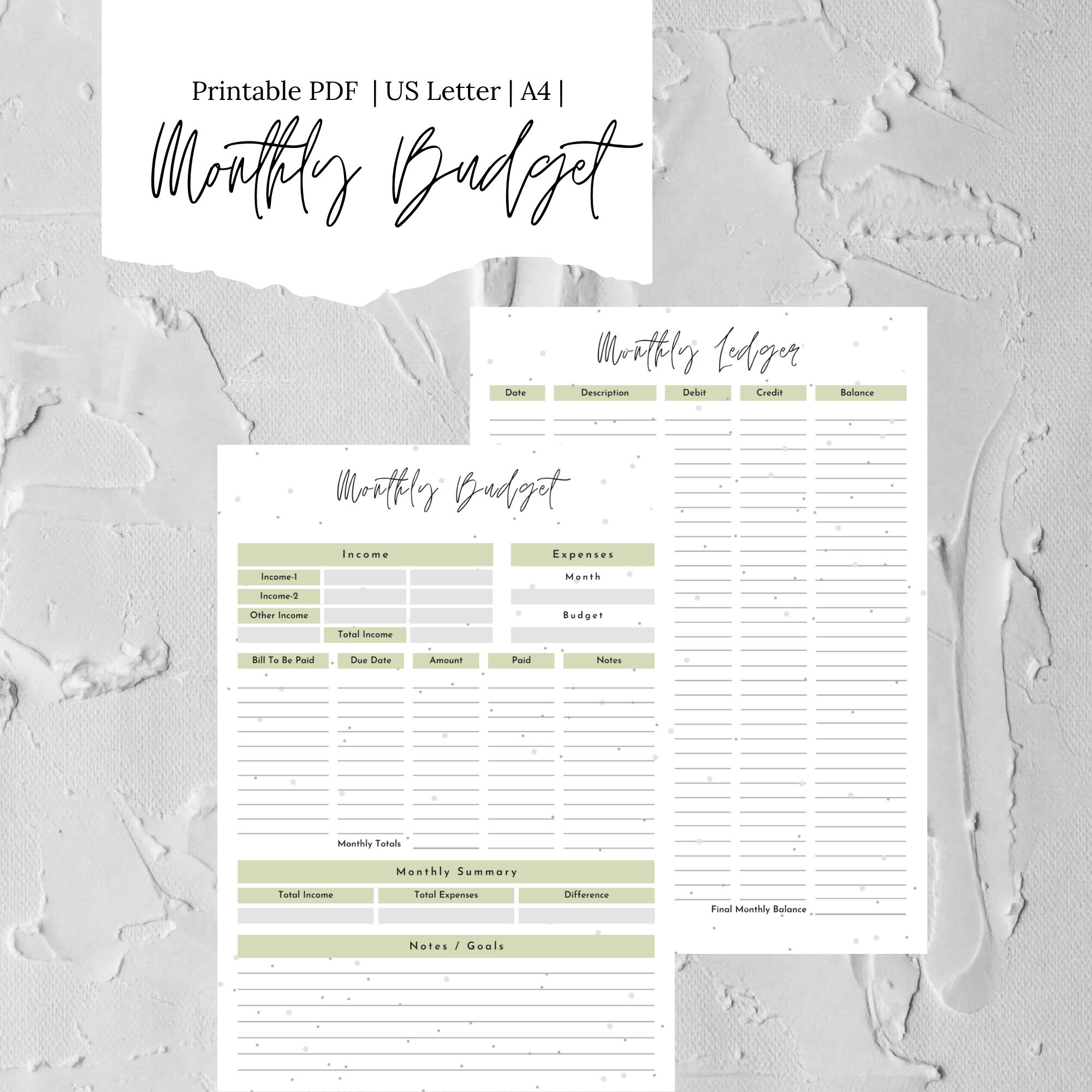 Monthly Budget- Monthly Income and Expenses Tracker- Monthly Budget ...