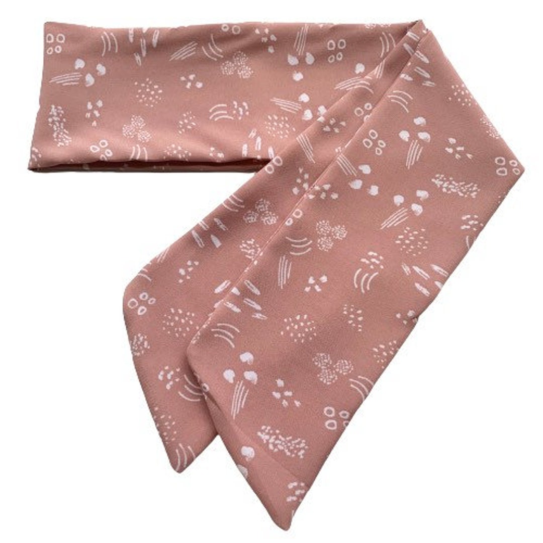 Pink Doodle Hair Scarf-pink Ponytail Scarf-pink Skinny Scarf-neck Scarf ...