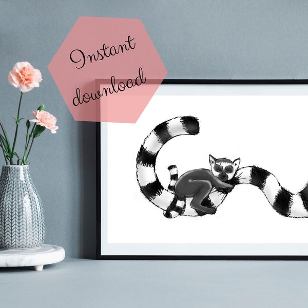 Lemur Print - Etsy