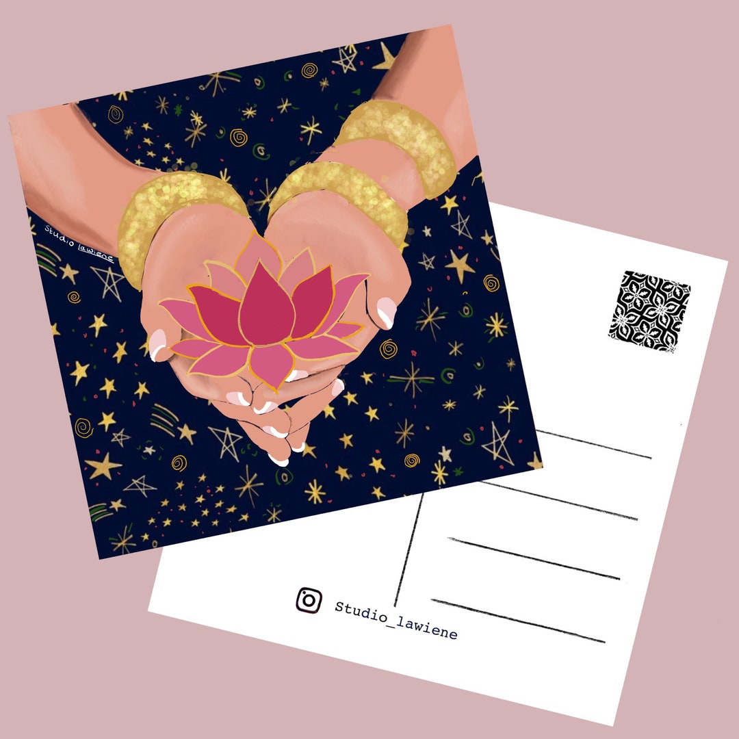 Postcard Lotus Flower (148x148 Mm) - Wintercard- Christmas Card ...