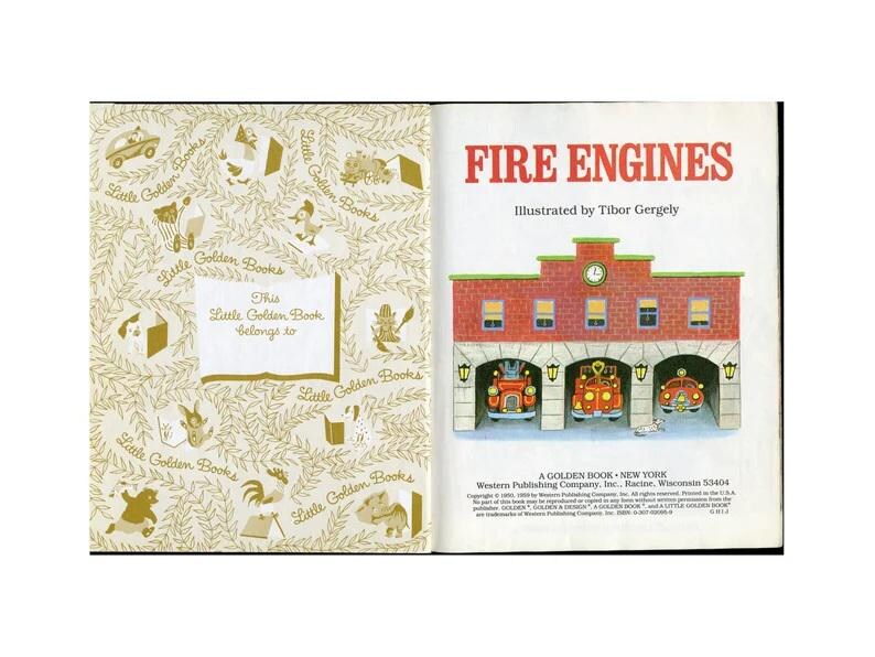 Fire Engines, Little Golden Book - Etsy