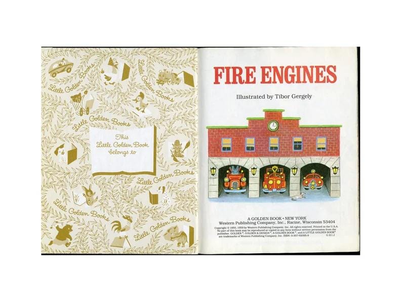 Fire Engines, Little Golden Book - Etsy