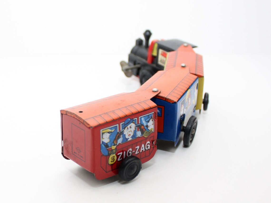 Western Zig Zag, Comic Express, Tin Litho, Wind Up, Toy Train - Etsy
