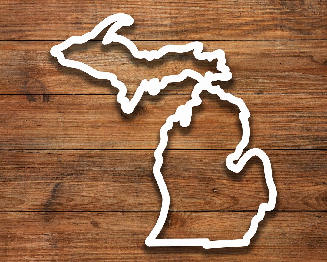 Michigan Outline MI Border Decal (5") - Etsy