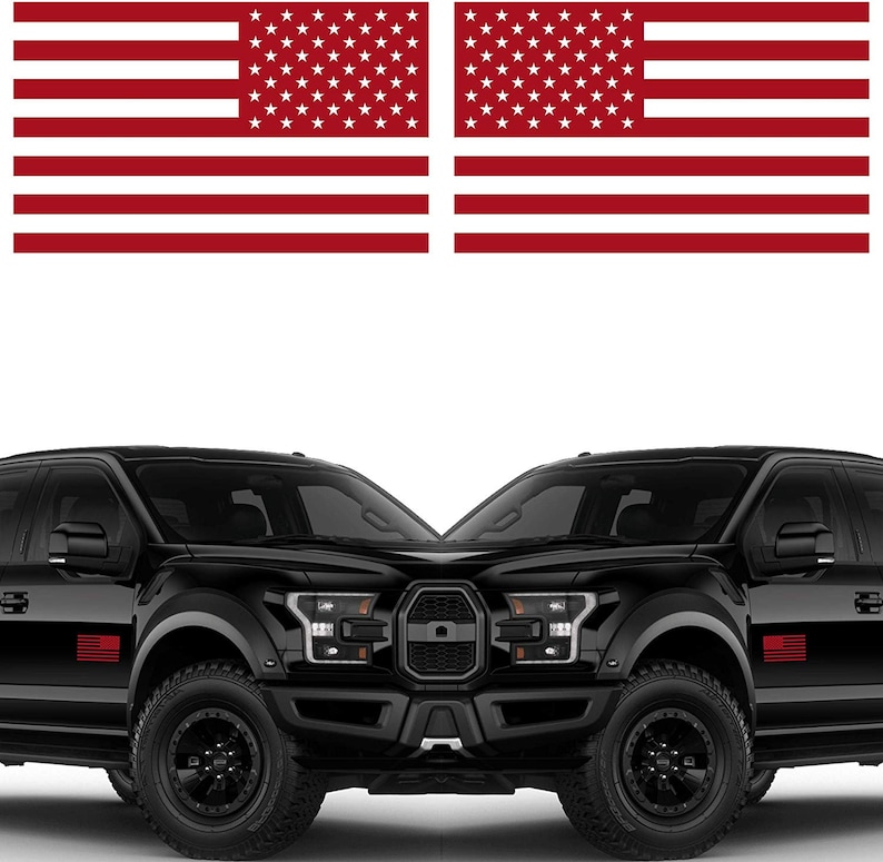 American Flag Decal Vinyl Die Cut US Flag Bumper Sticker pair | Etsy
