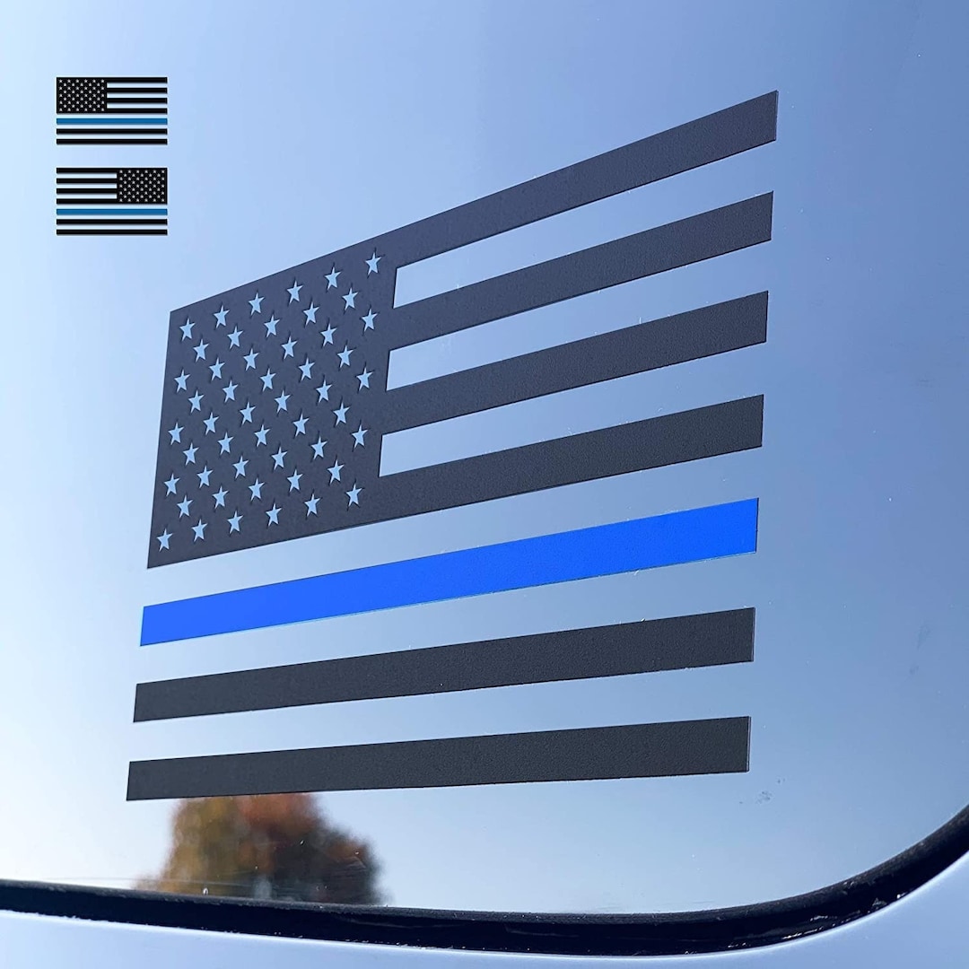 Thin Blue Line Flag Decal Back the Blue American Flag Police Support ...