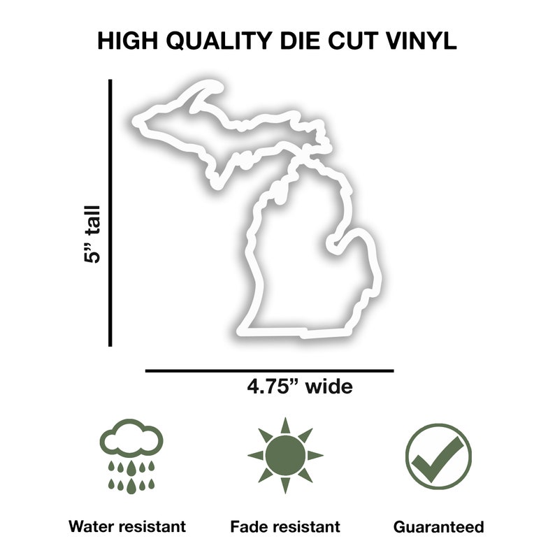 Michigan Outline MI Border Decal 5 - Etsy