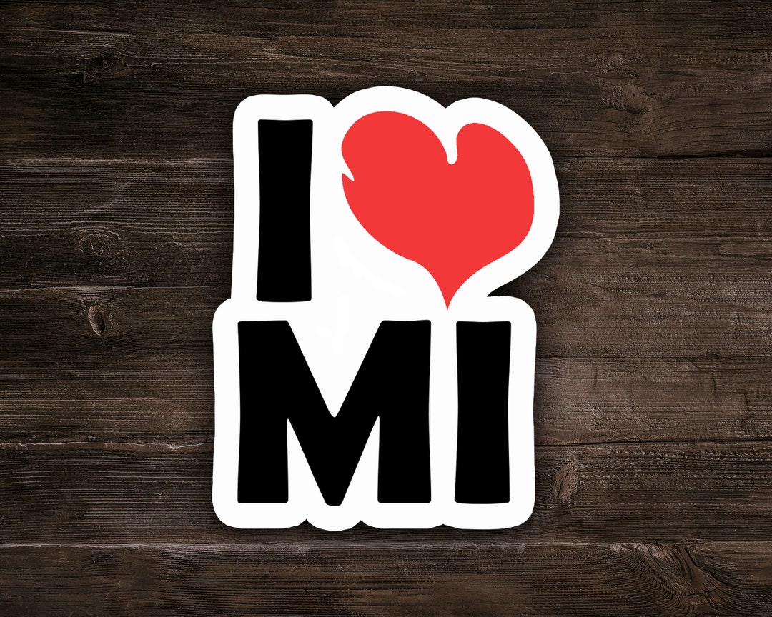 The Original I Heart MI I Love Michigan Vinyl Sticker - Etsy