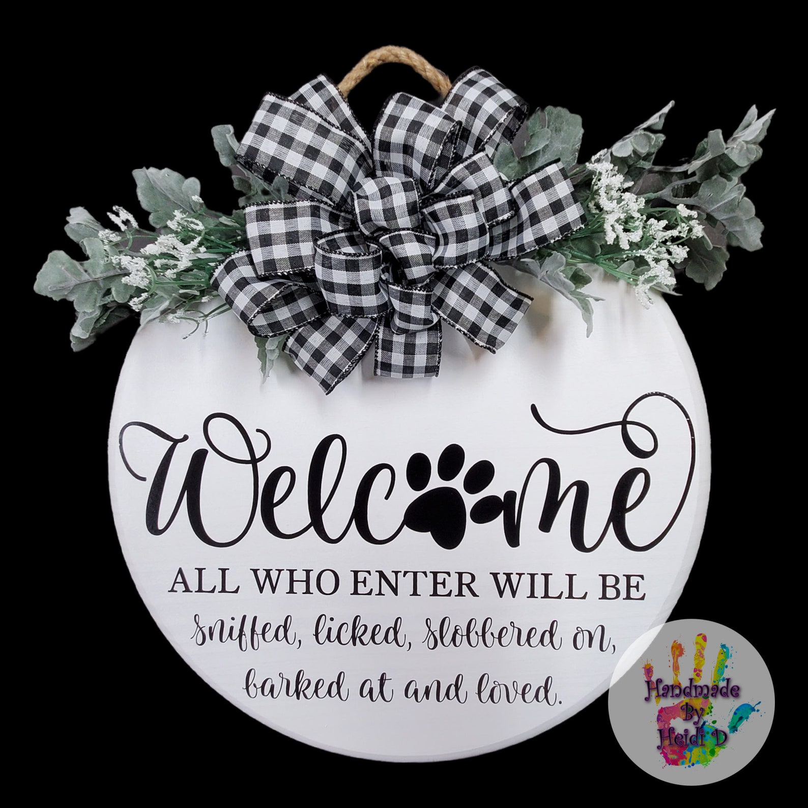 Welcome Door Hanger Dog Welcome Sign Front Door Décor - Etsy