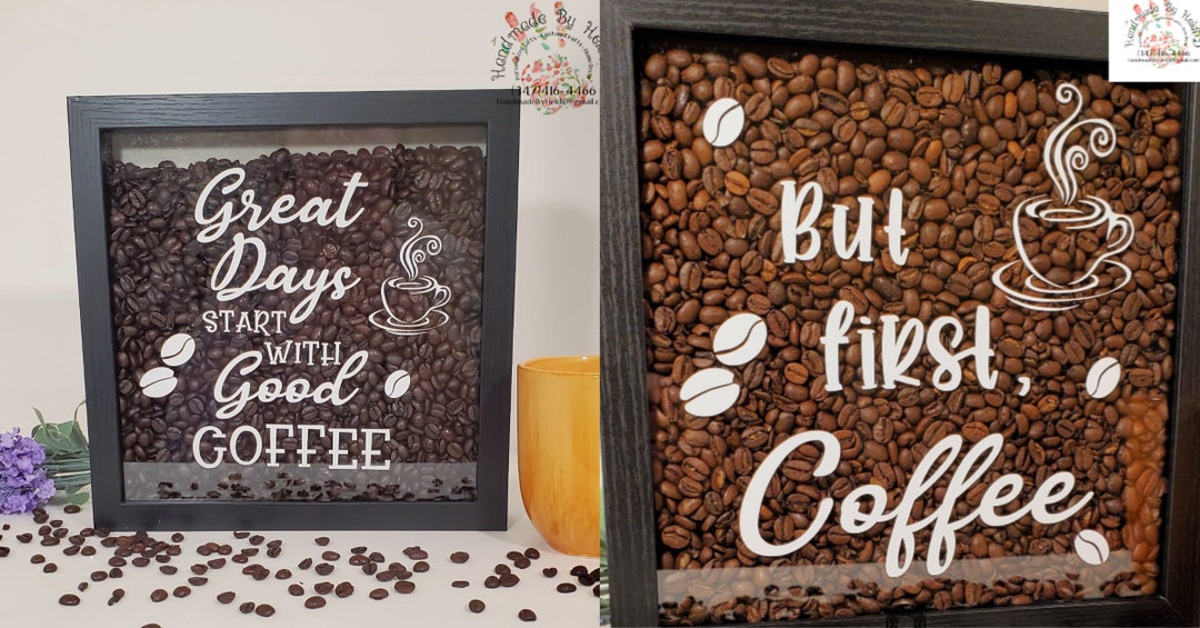 Coffee Bean Shadow Box, Coffee Decor, Coffee Bar Decor, Coffee Station ...