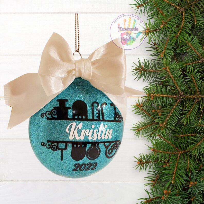 Personalized Nurse/doctor Glitter Christmas Ornament - Etsy