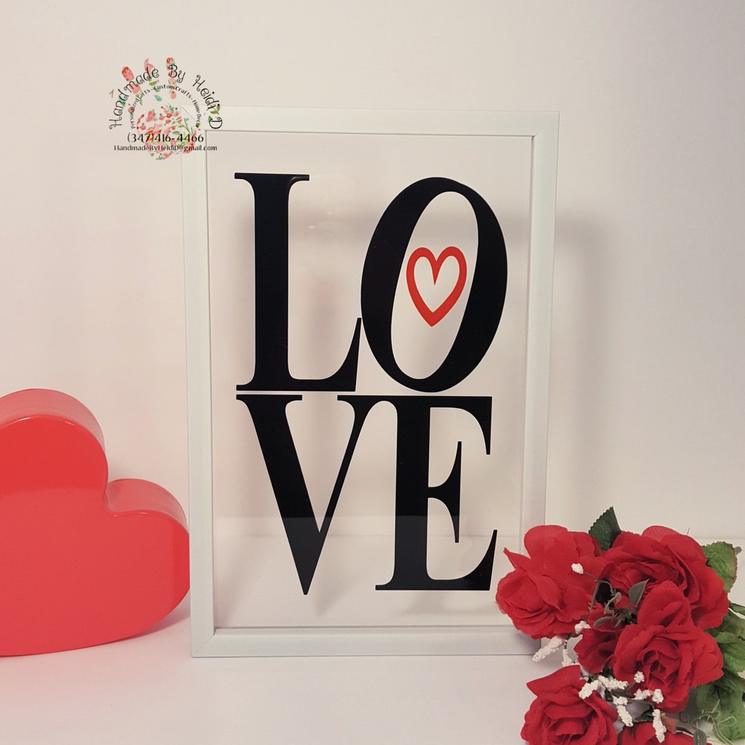 Love Floating Frame, Valentine's Decor, Table Decor, Shelf Decor, Home ...