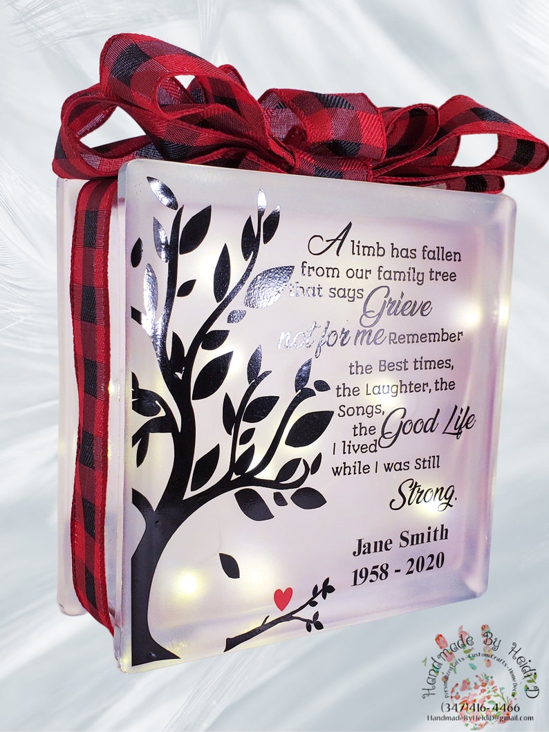 Memorial Glass Blocks Sympathy Gift Personalized Tribute - Etsy