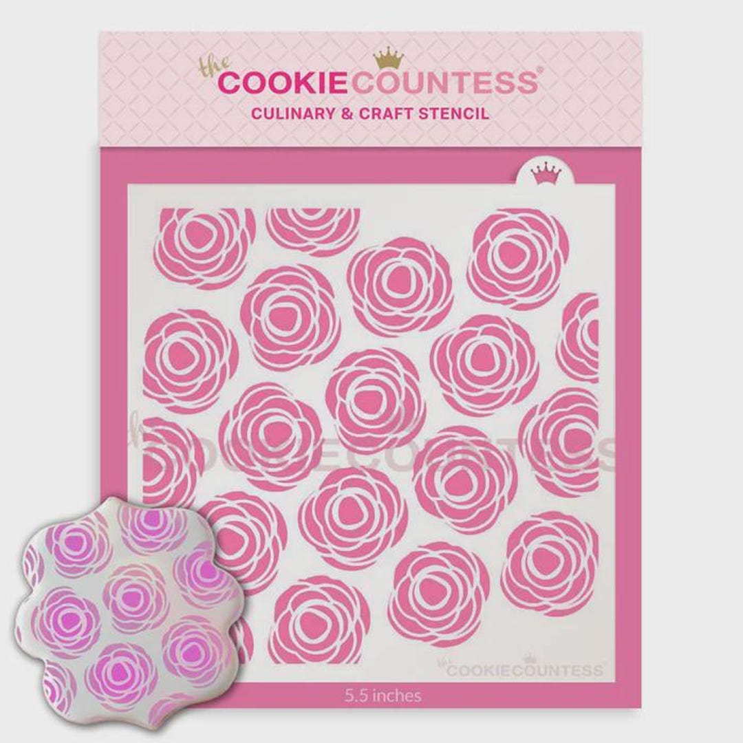 Scribble Roses Decorating Stencil by Cookie Countess - Etsy