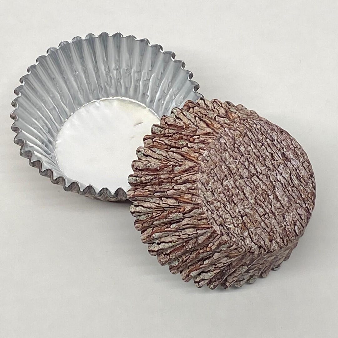 Tree Bark Foil Cupcake Liners - STANDARD Size | 50 Count | Rustic ...