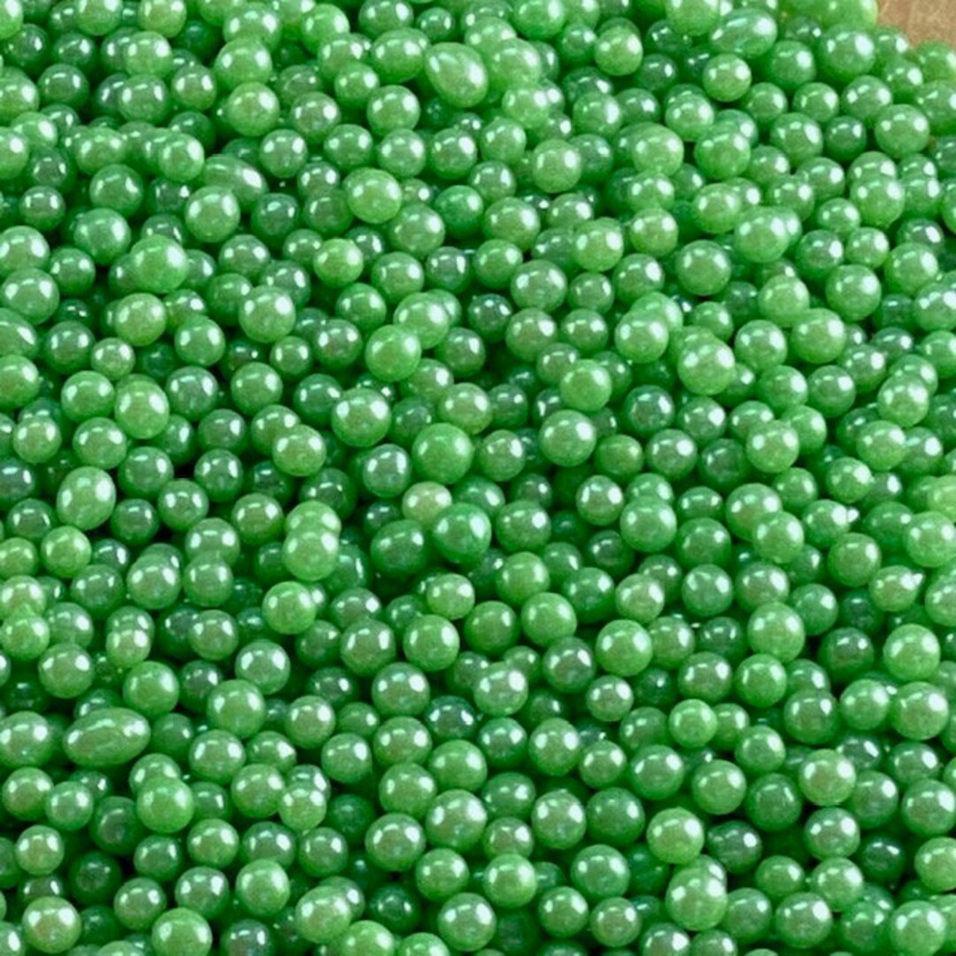 Pearlized Green 4mm Bead Sprinkles Approx 4oz Jar - Etsy