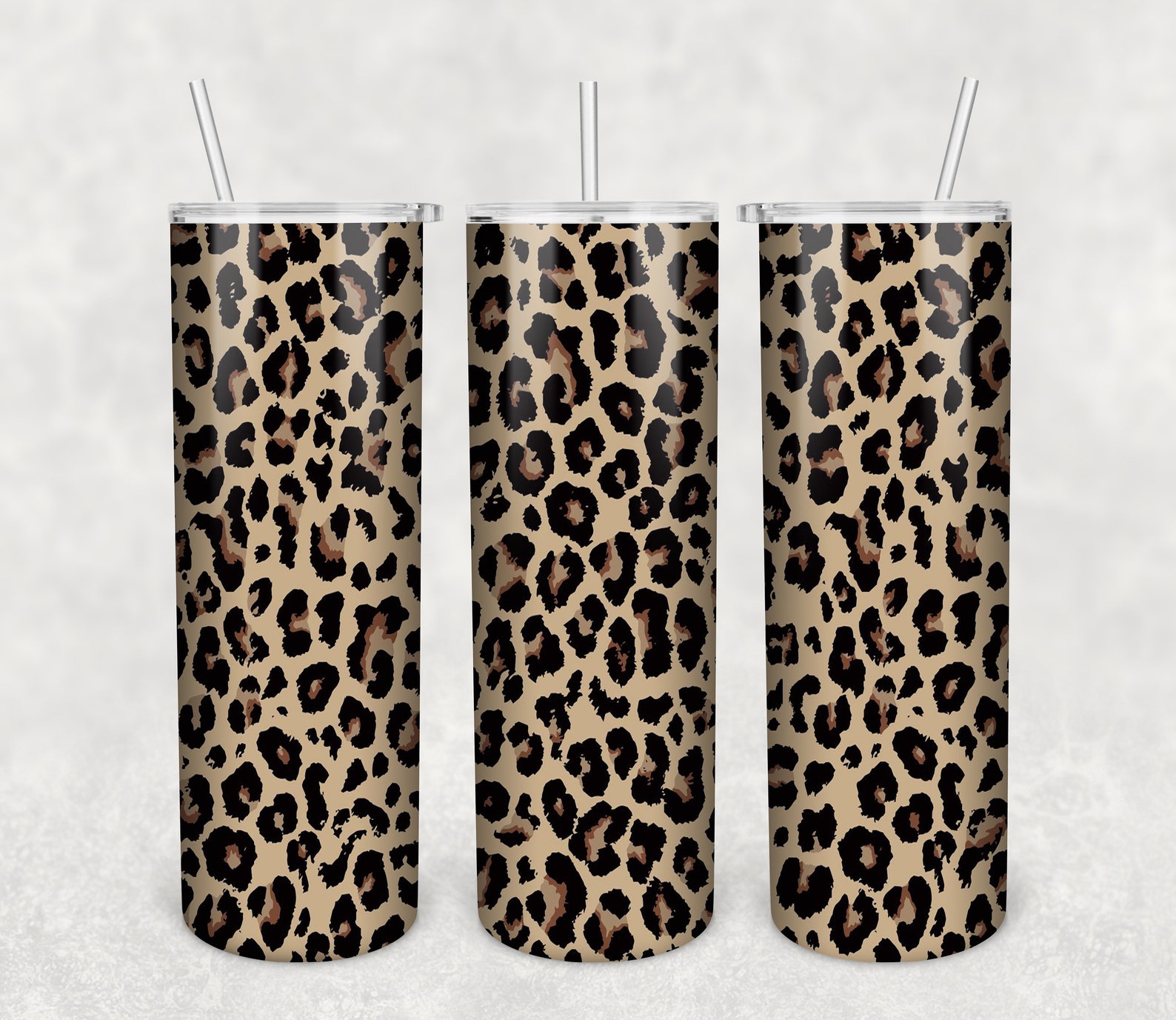 Leopard Sublimation Designs for 20oz Skinny Tumblers. PNG Digital ...