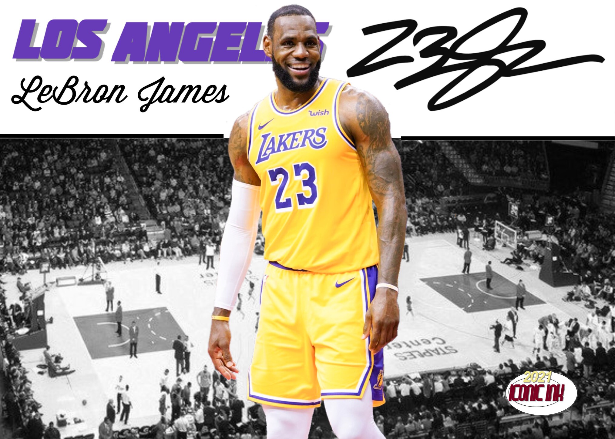 Lebron JAMES Iconic Ink 2021 #1 Novelty Facsimile Autograph *NEW * Free ...