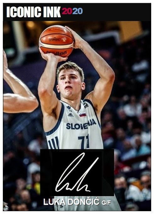 Luka Doncic Iconic Ink 2020 #2 Novelty Facsimile Autograph, Auto. Free ...