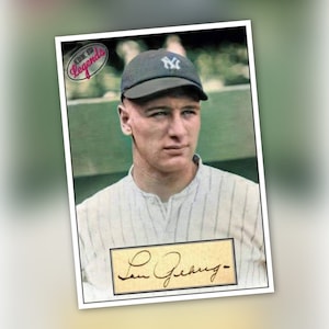 Lou GEHRIG 2020 ACEO Legends #3 * Short Print * A.I. Colorized * Free ...